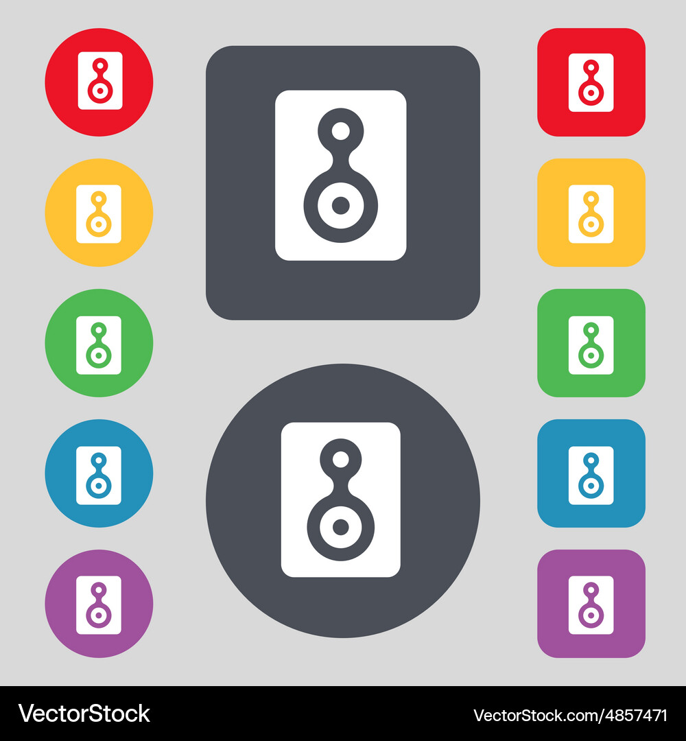 Video tape icon sign a set 12 colored buttons Vector Image