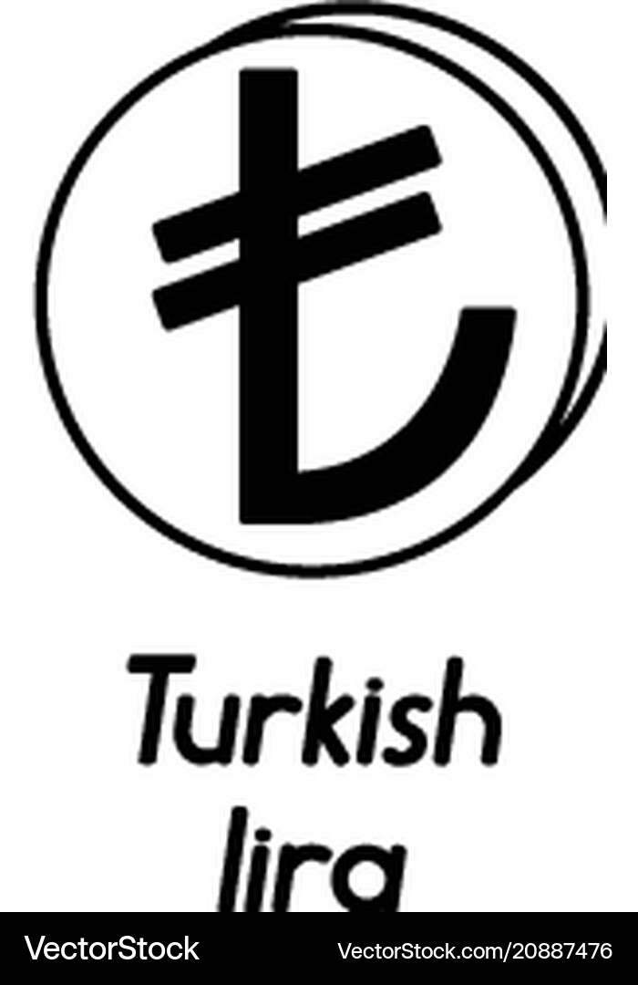 Coin with turkish lira sign Royalty Free Vector Image