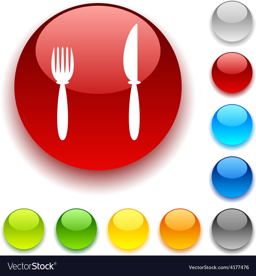 Dinner button Royalty Free Vector Image - VectorStock