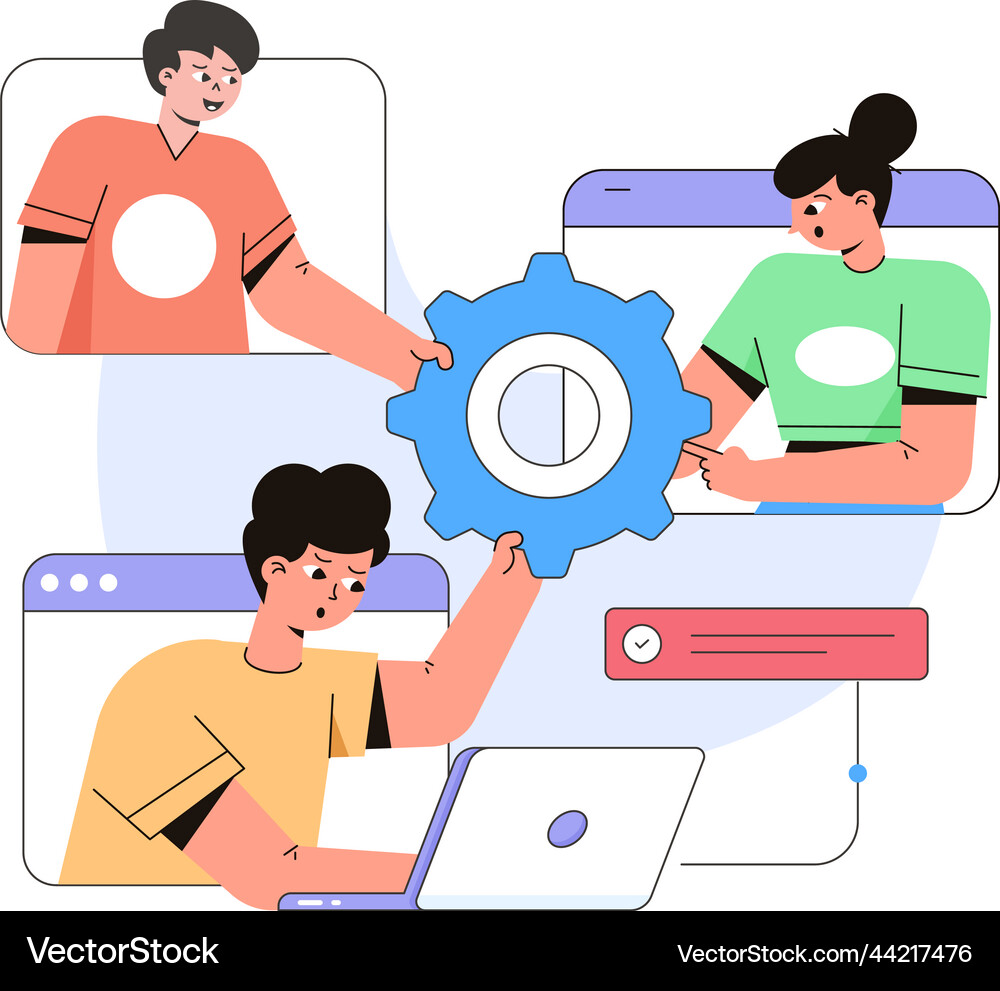 Download flat of cooperation Royalty Free Vector Image