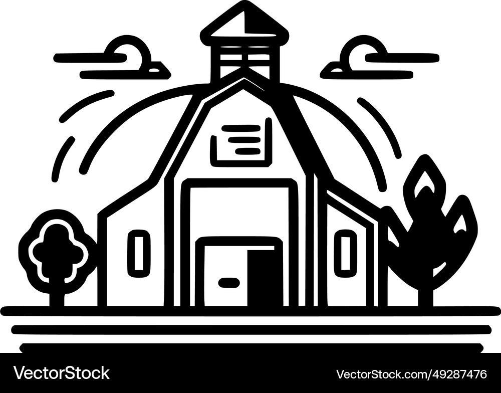 Farm - black and white isolated icon Royalty Free Vector