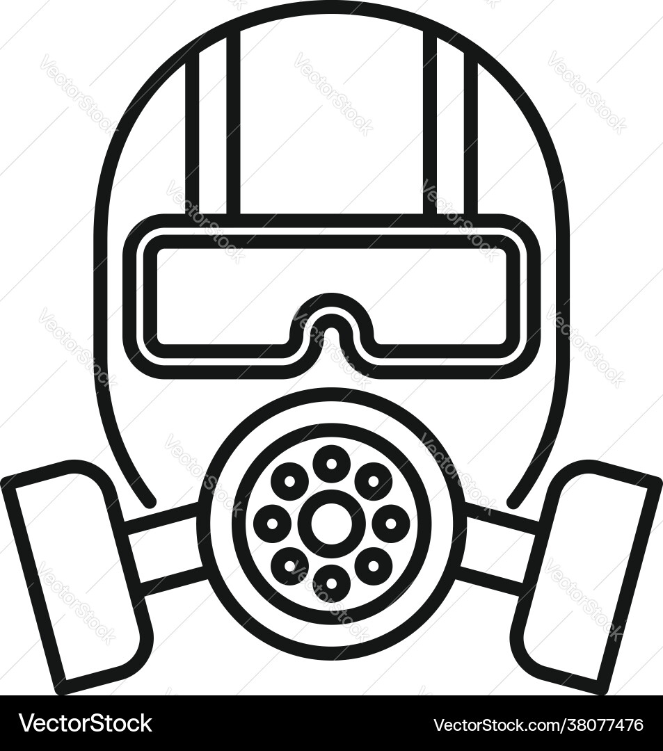 Gas mask icon outline style Royalty Free Vector Image