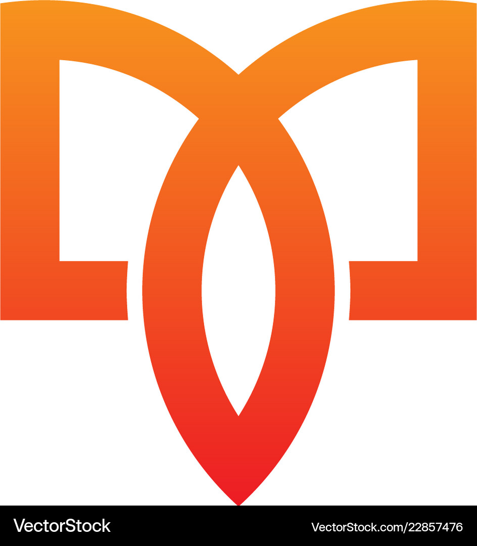 M initial line business company logo Royalty Free Vector