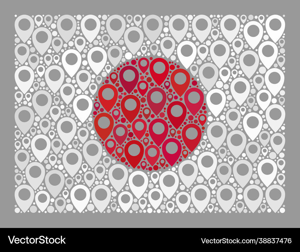 Pointer japan flag - collage with cursor items Vector Image