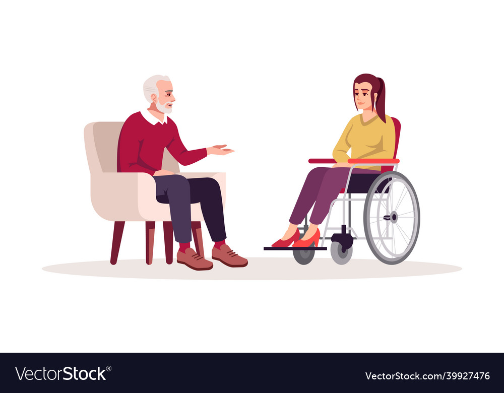 Private psychotherapy session semi flat rgb color Vector Image Private psychotherapy session semi flat rgb color Vector Image