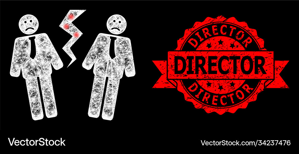 Rubber director stamp seal and bright polygonal Vector Image