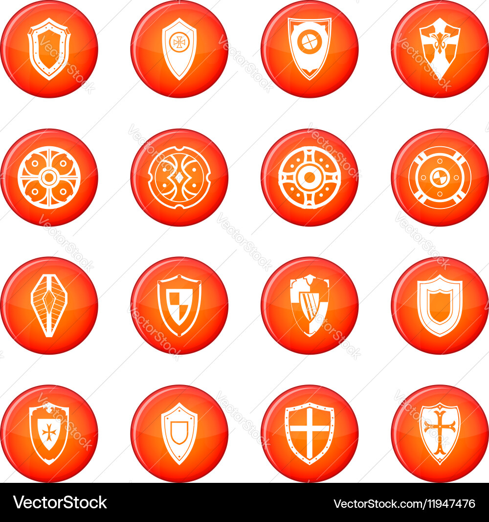 Shields set icons Royalty Free Vector Image - VectorStock