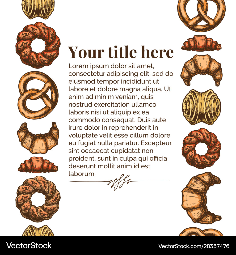 Template with sweet pastry Royalty Free Vector Image