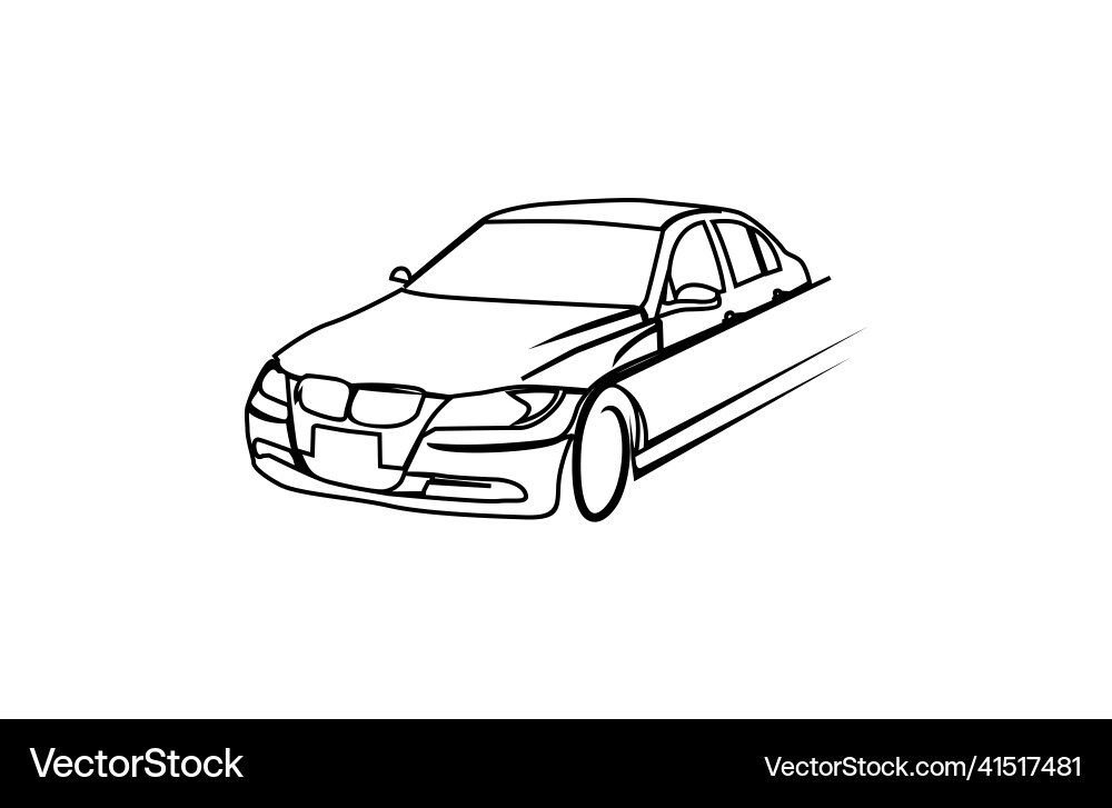 Artistitc line shape speed car design Royalty Free Vector