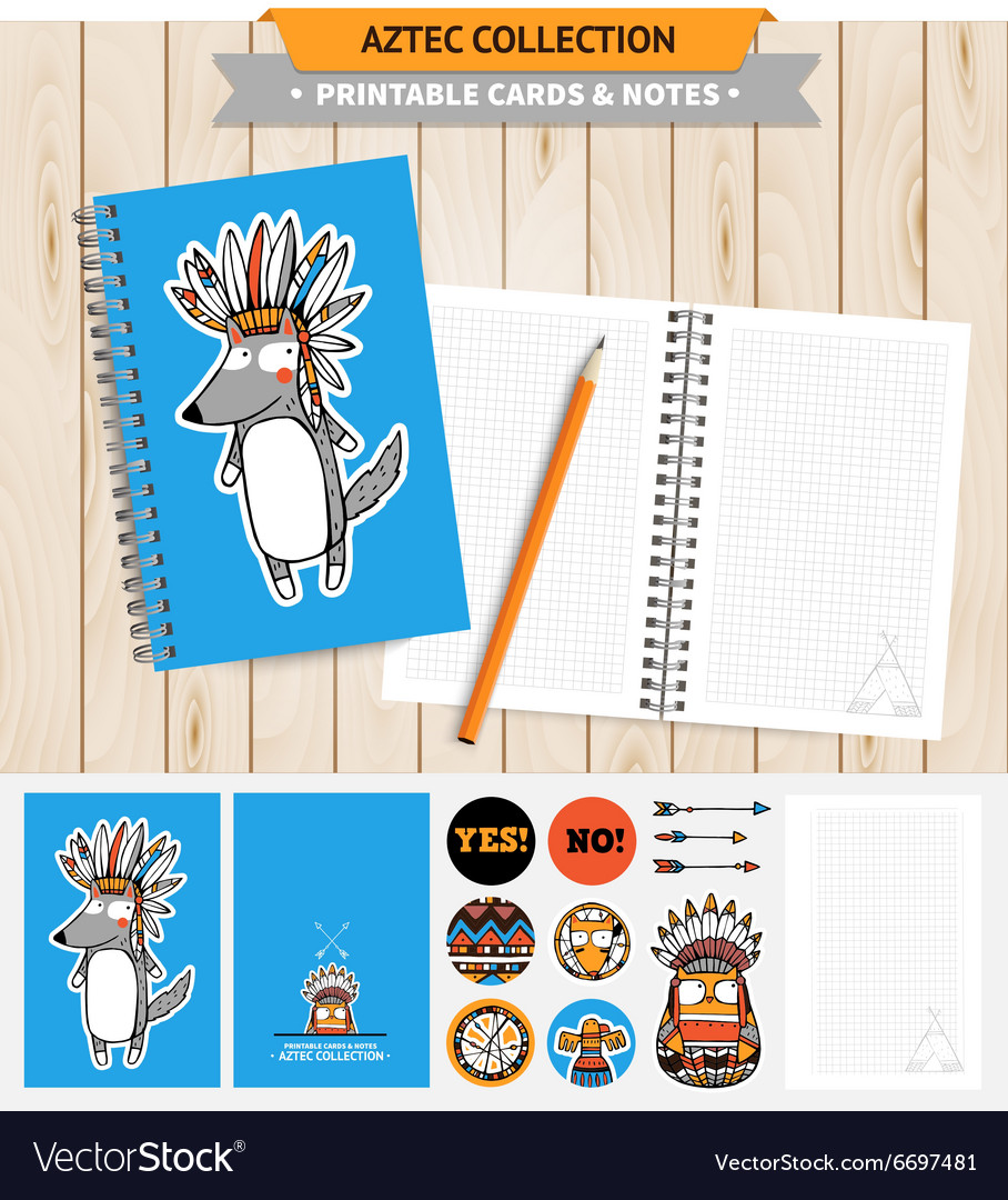 Aztec printable set Royalty Free Vector Image - VectorStock