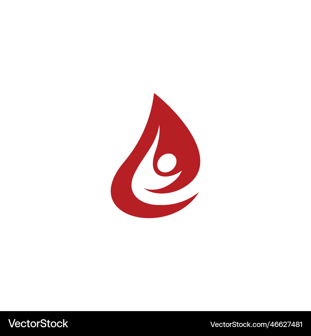 Blood donor man drop logo transfusion icon Vector Image