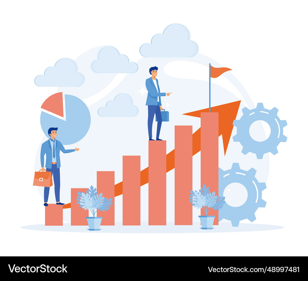 Business concept way up path to success flat Vector Image