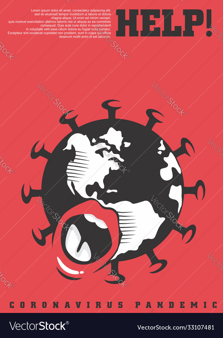 Corona virus conceptual poster design Royalty Free Vector