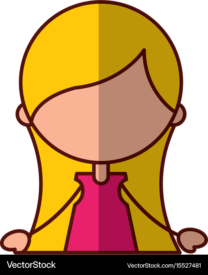 Cute girl character icon Royalty Free Vector Image