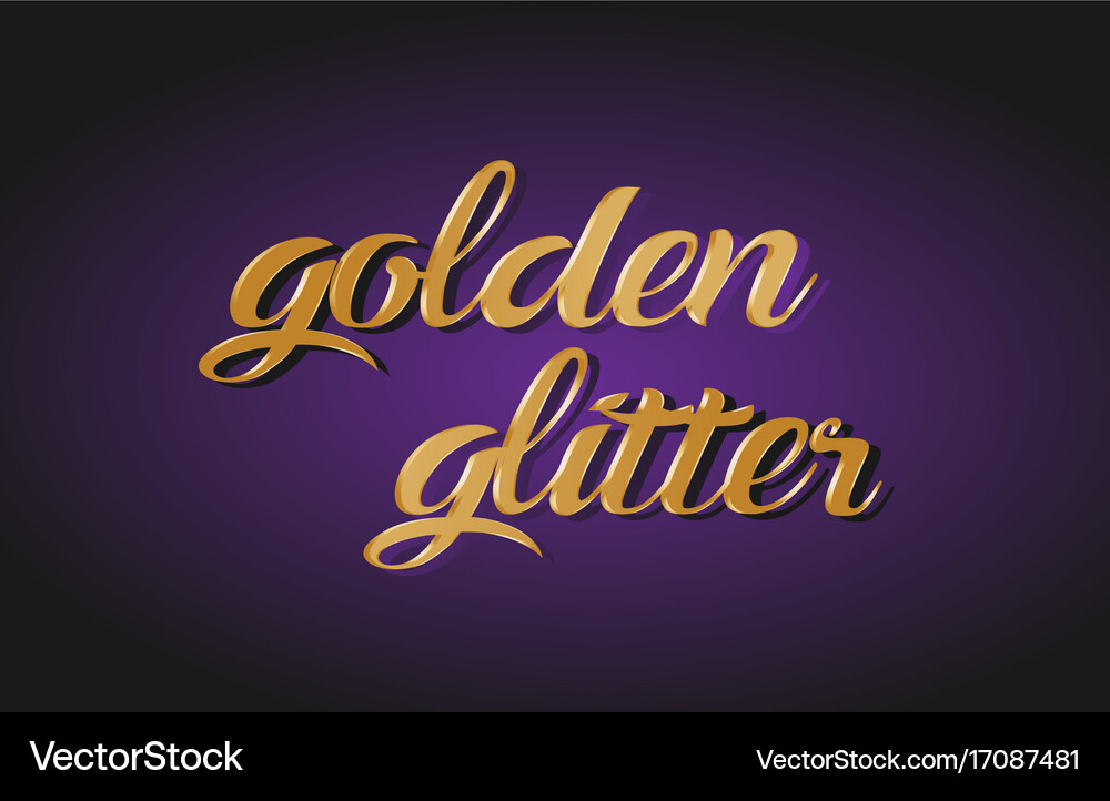 Golden glitter gold text postcard banner Vector Image
