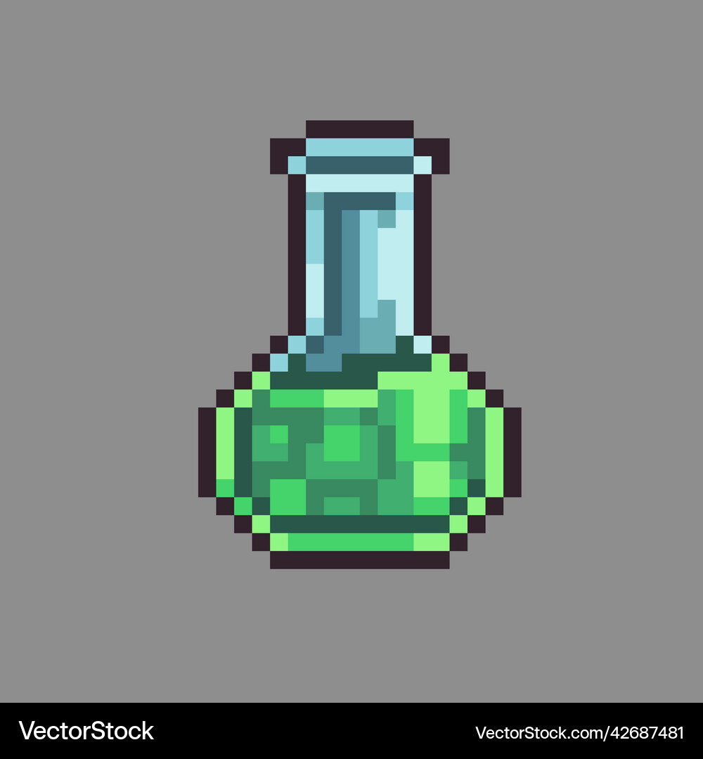 Pixel art laboratory chemical glass Royalty Free Vector