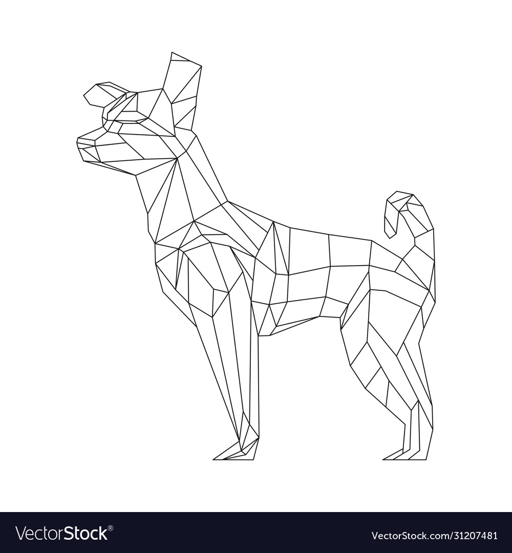 Polygonal triangular a dog Royalty Free Vector Image