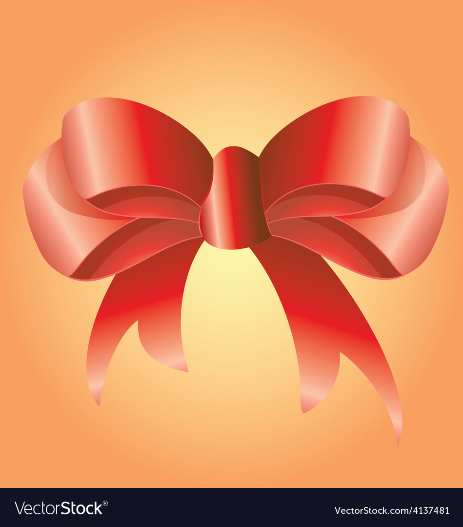 Red bow Royalty Free Vector Image - VectorStock