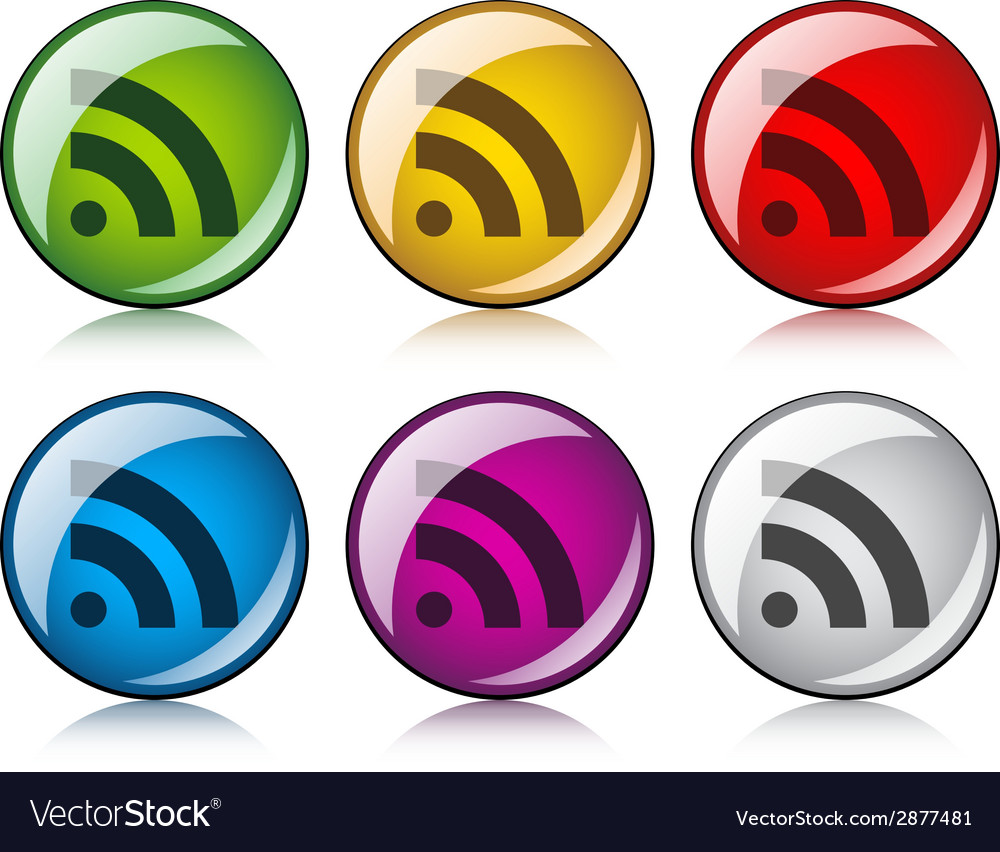 Rss buttons Royalty Free Vector Image - VectorStock