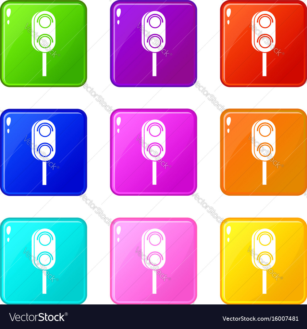 Semaphore Trafficlight Set 9 Royalty Free Vector Image