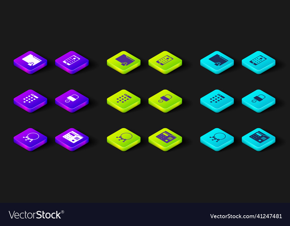 Set bunch of keys house intercom system password Vector Image