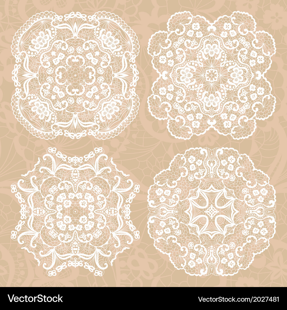 Set of lace ornaments Royalty Free Vector Image