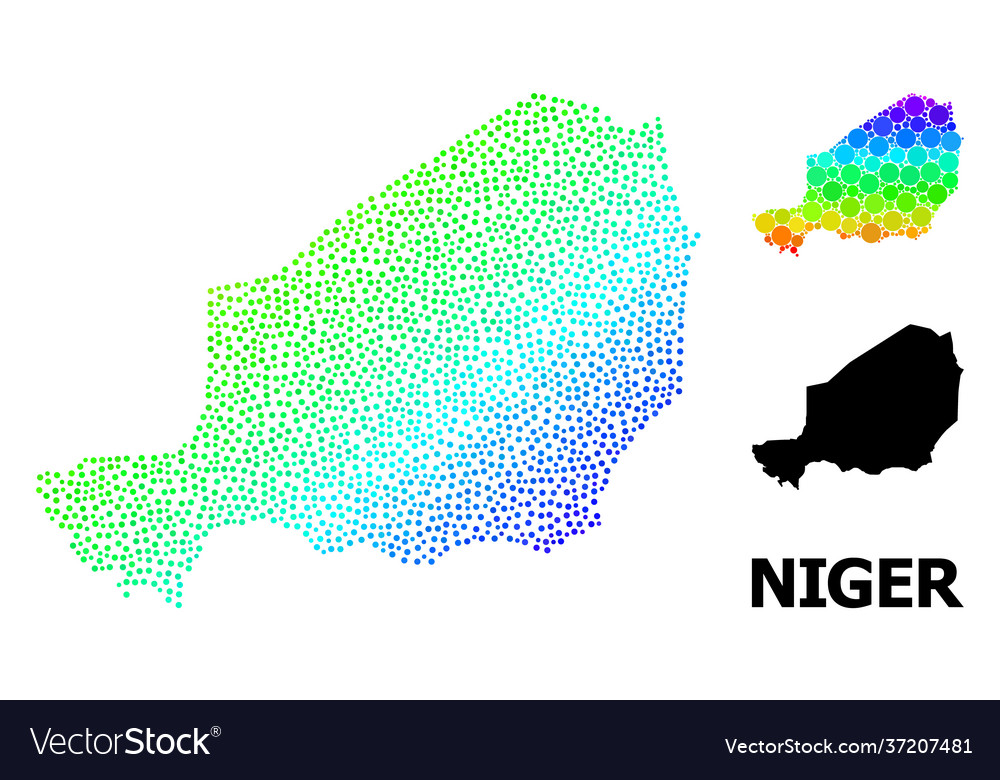 Spectrum gradient dot map niger Royalty Free Vector Image