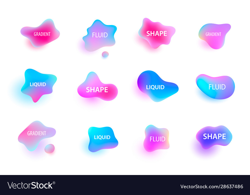 3d gradient spots set abstract elements Royalty Free Vector