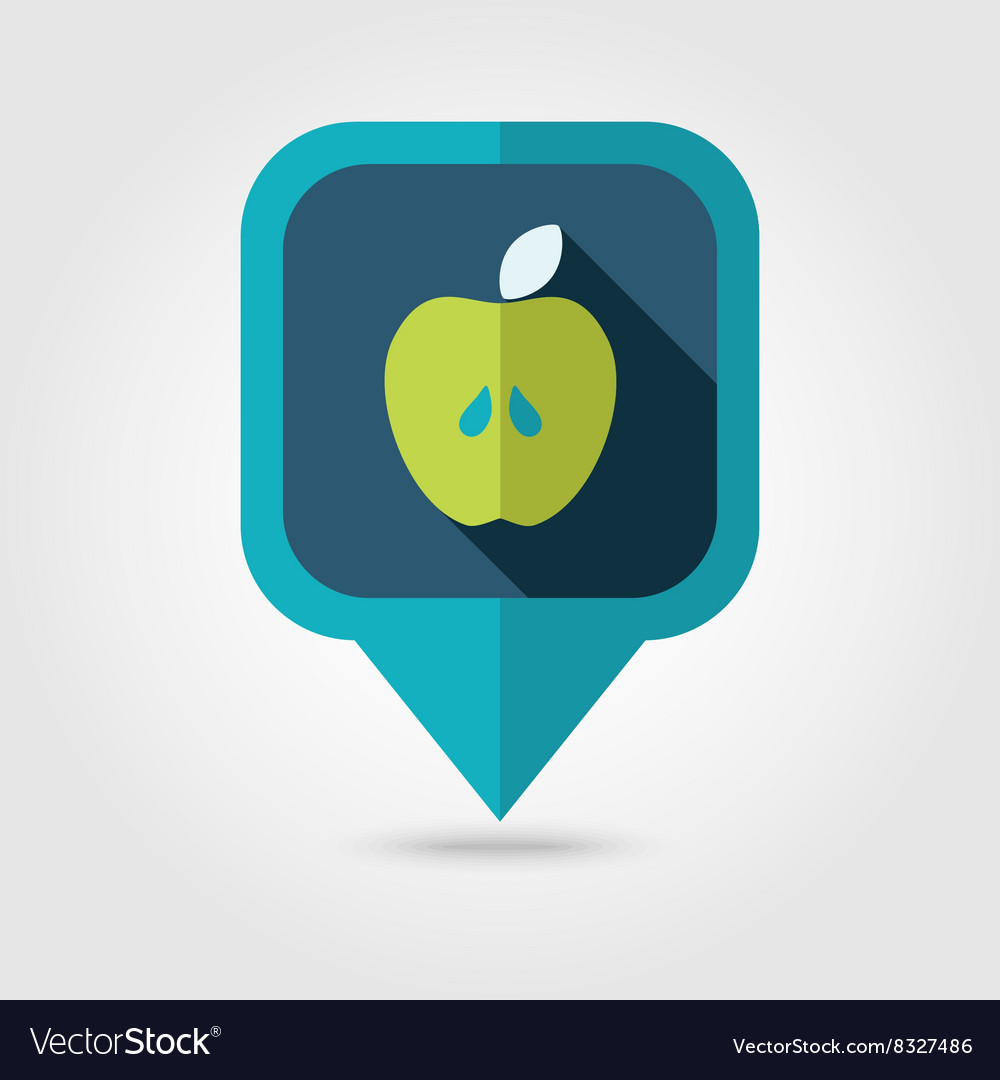 Apple flat pin map icon map pointer Royalty Free Vector