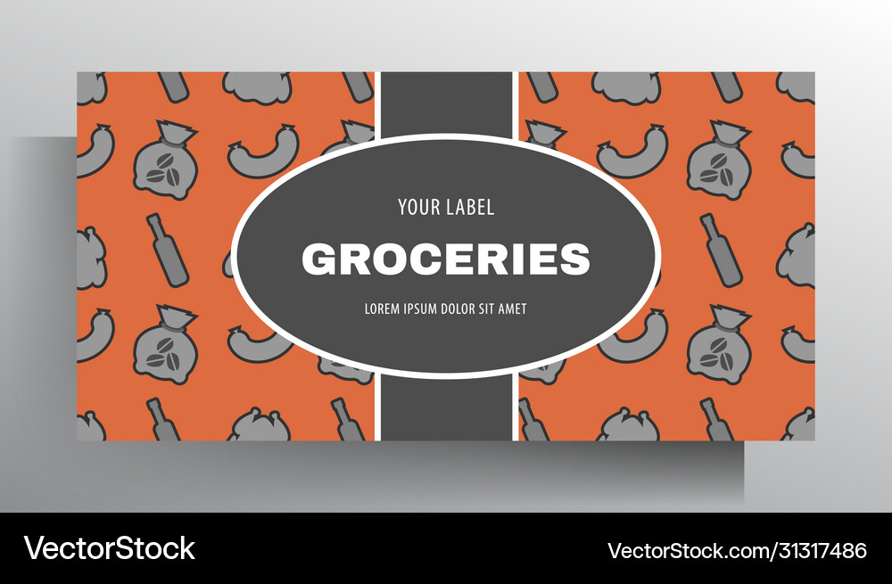 Banner design template for grocery store color Vector Image
