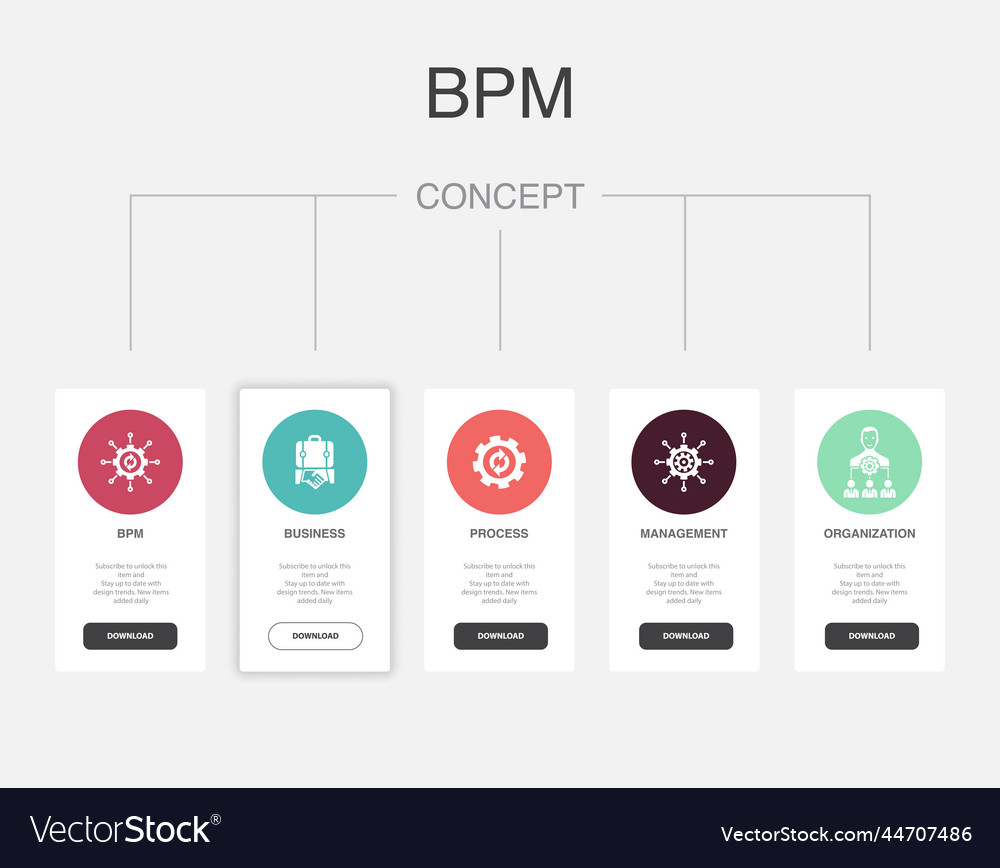Bpm business process management organization Vector Image Bpm business process management organization Vector Image