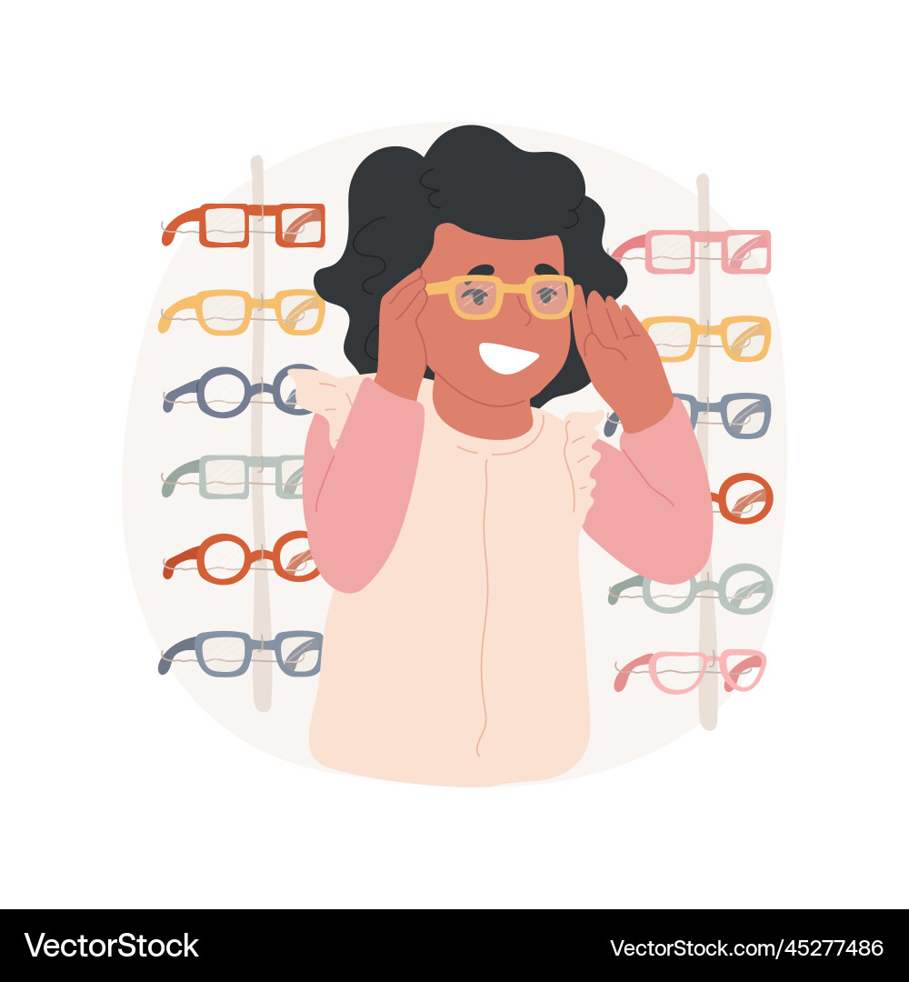 Choosing new eyewear isolated cartoon Royalty Free Vector