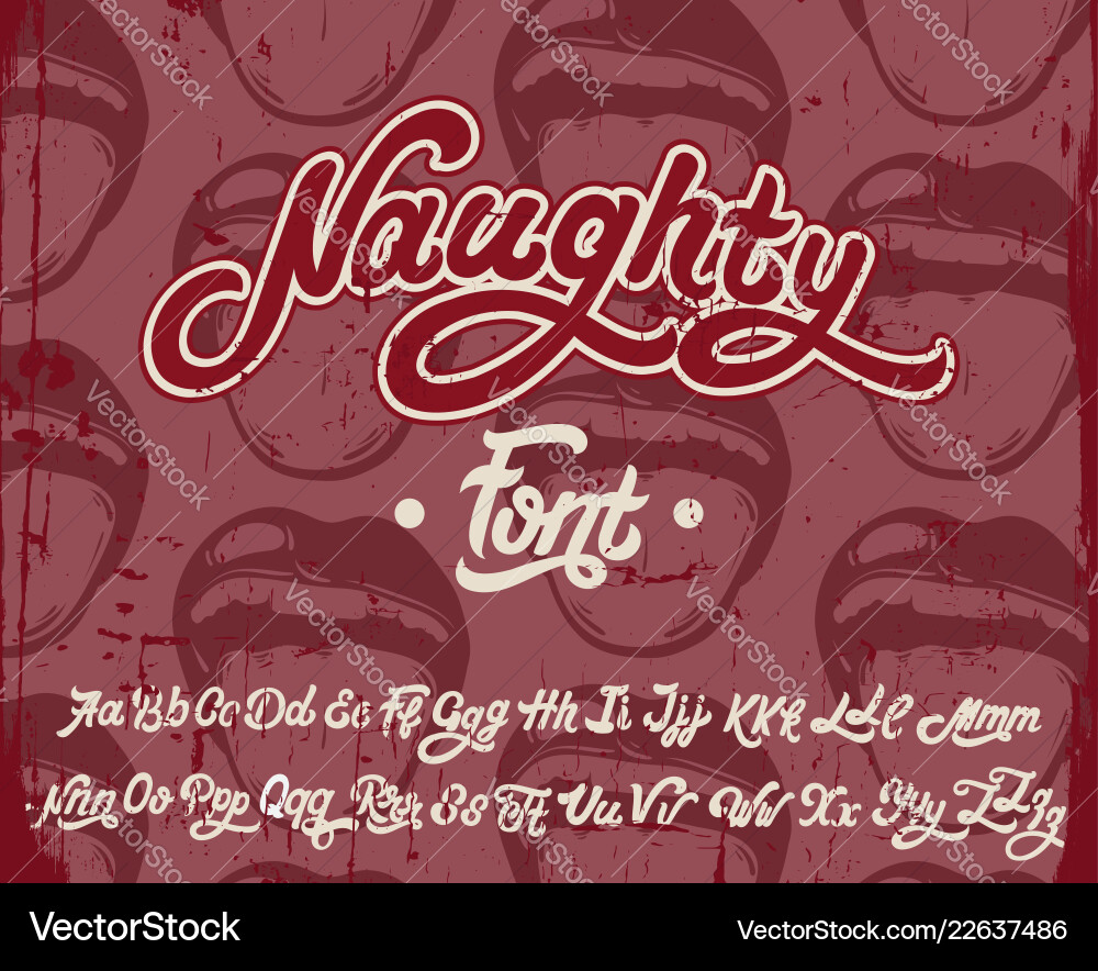 Handwritten calligraphic font with vintage Vector Image
