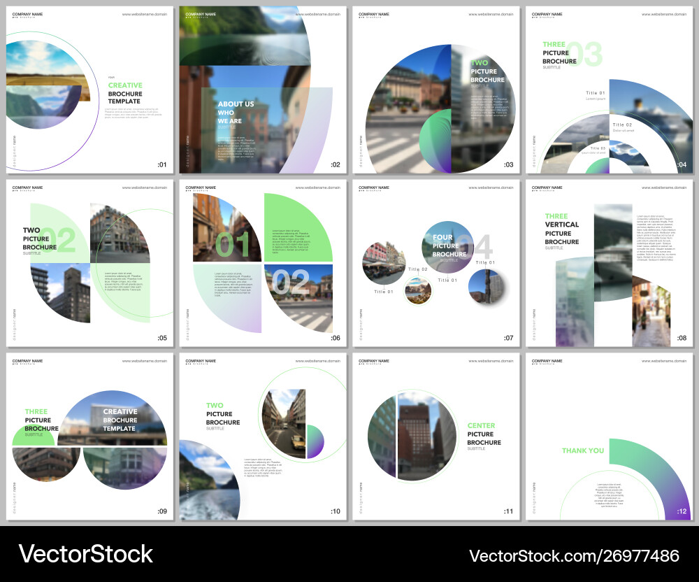 Minimal brochure templates with green color Vector Image