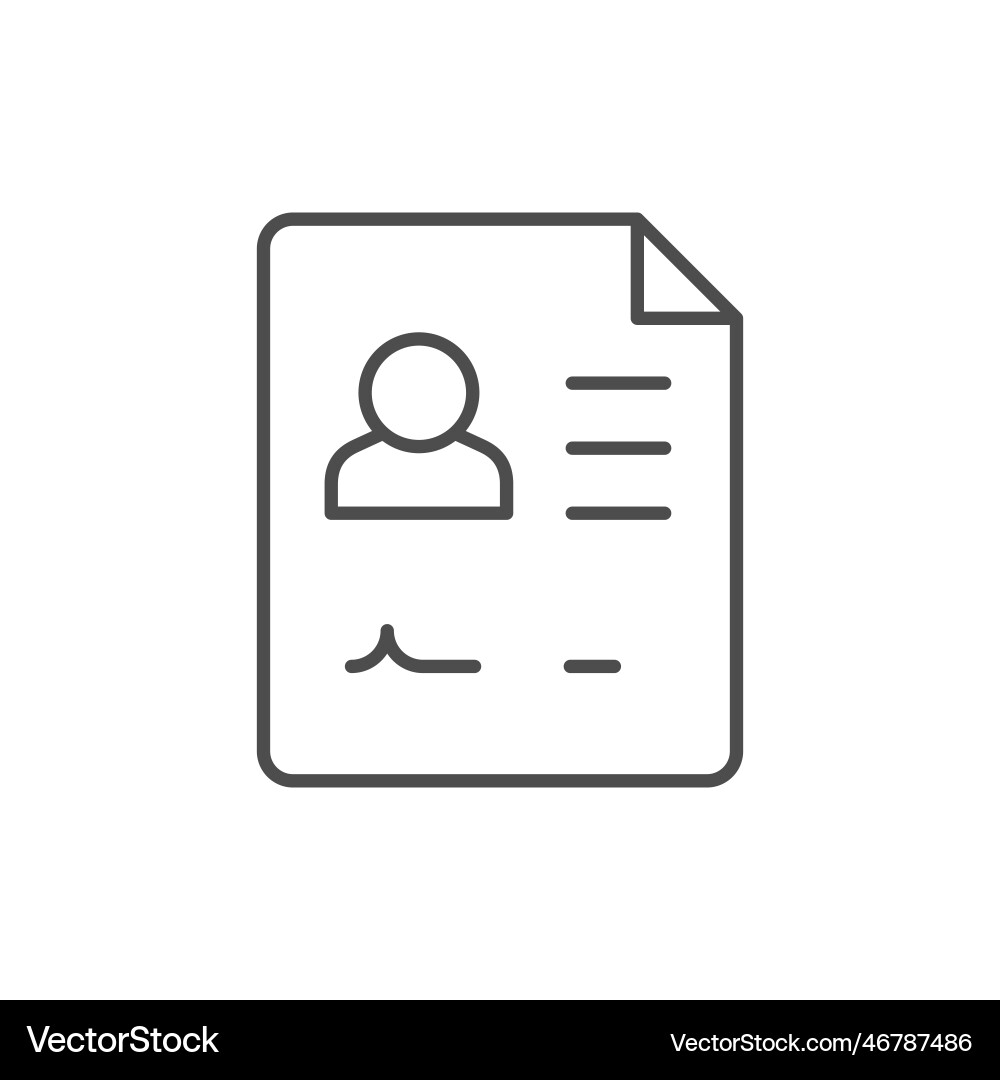 Person resume line outline icon Royalty Free Vector Image