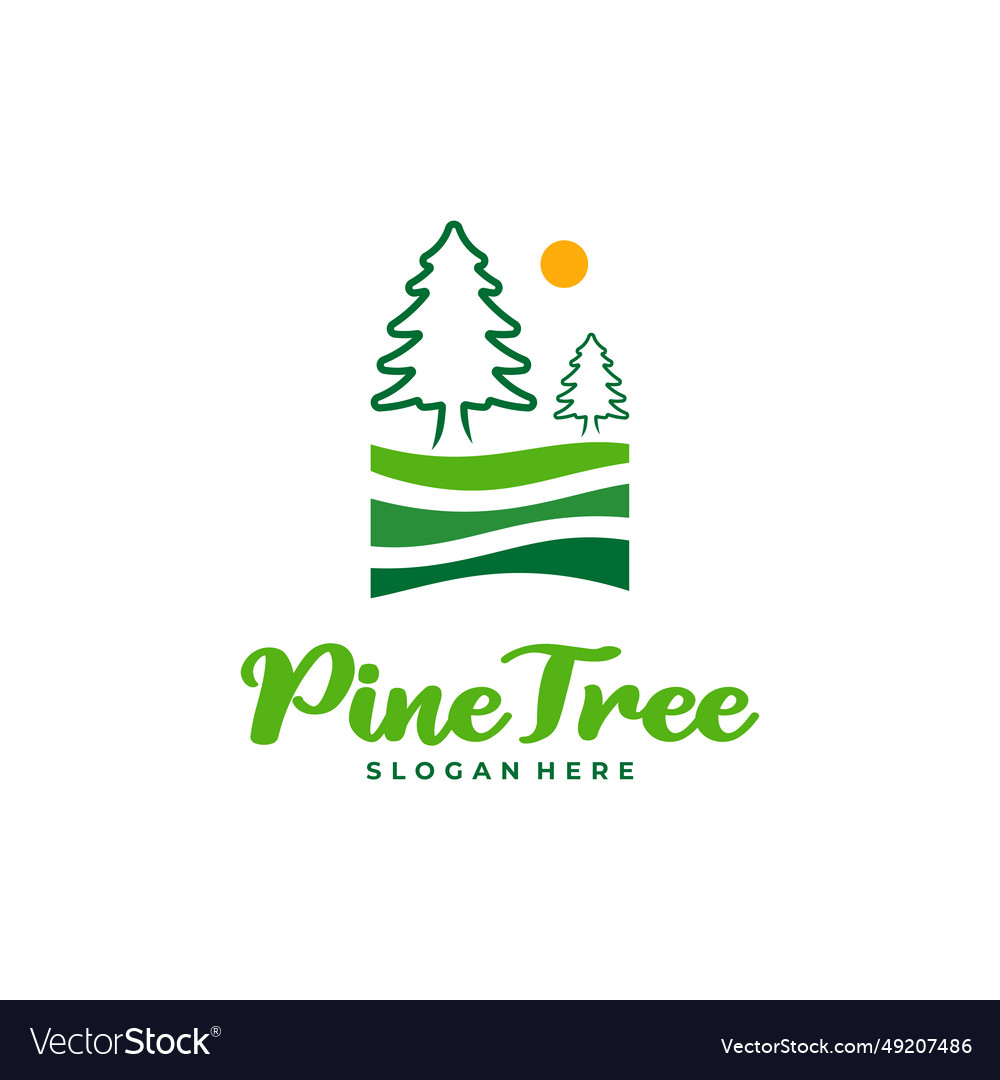 Pine tree logo design creative Royalty Free Vector Image
