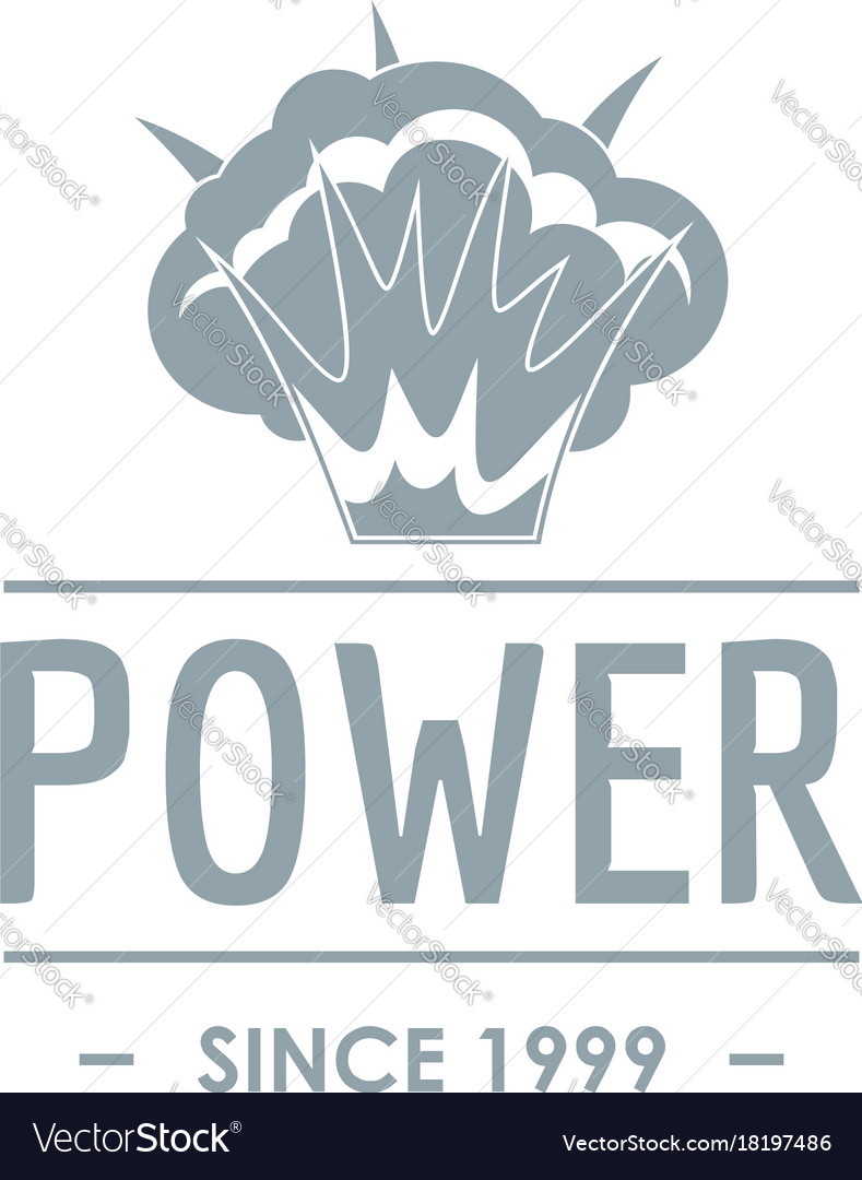 Powerful logo simple gray style Royalty Free Vector Image