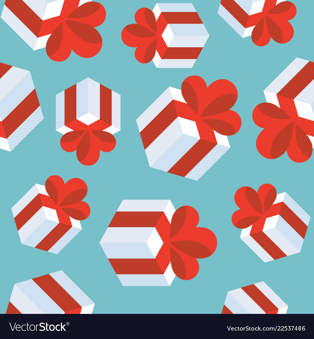 Present gift box seamless pattern suitable Vector Image