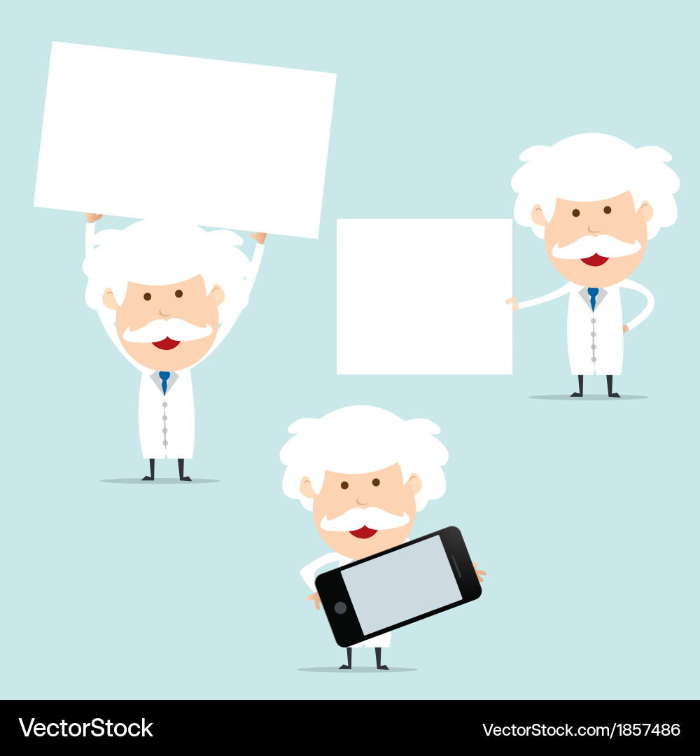 Professor show blank board for use in advertising Vector Image