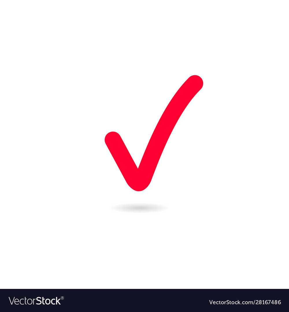 Red Tick Check Mark Tick Symbol Icon Sign Vector Image