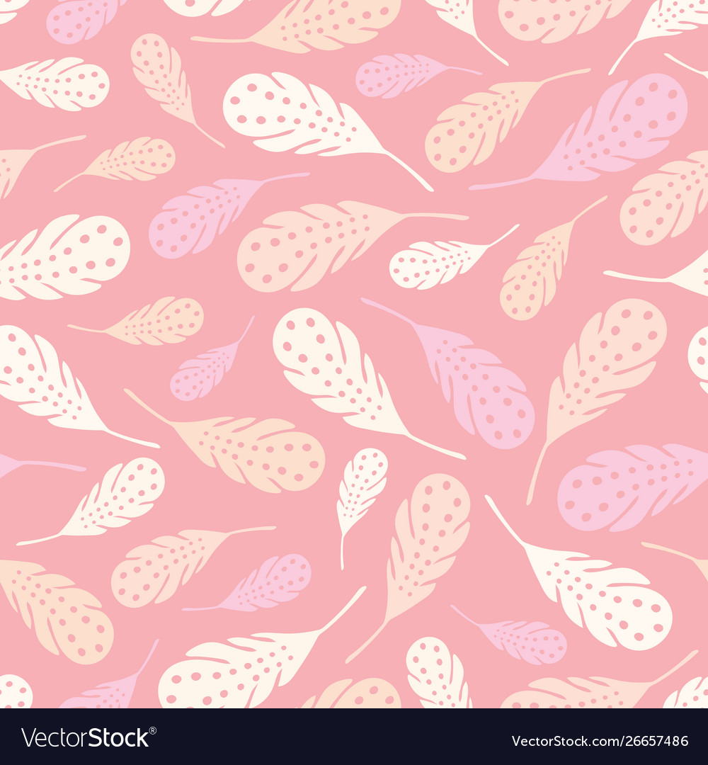 Seamless repeat pattern tossed feathers in Vector Image