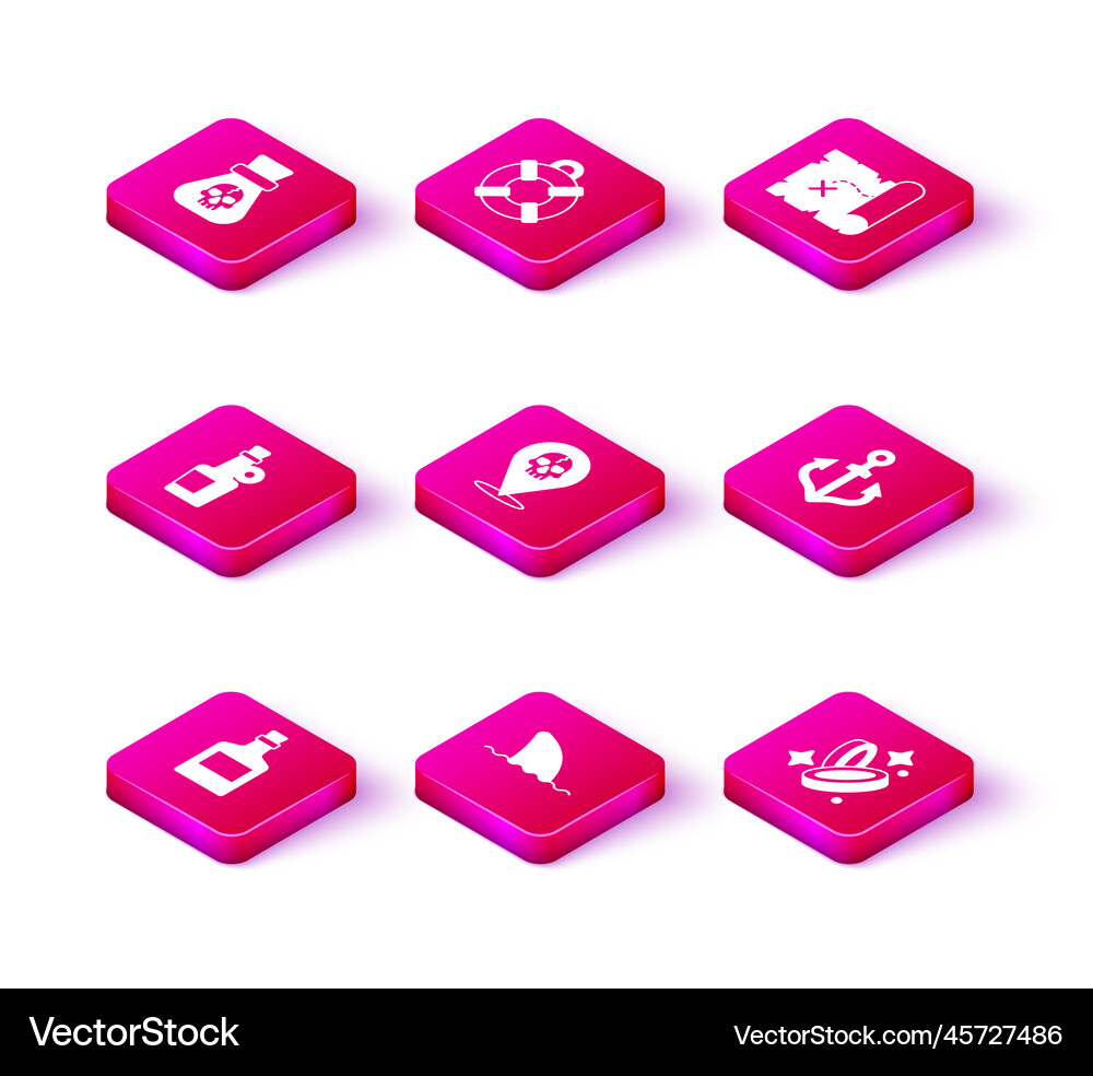 Set alcohol drink rum shark fin ocean wave Vector Image