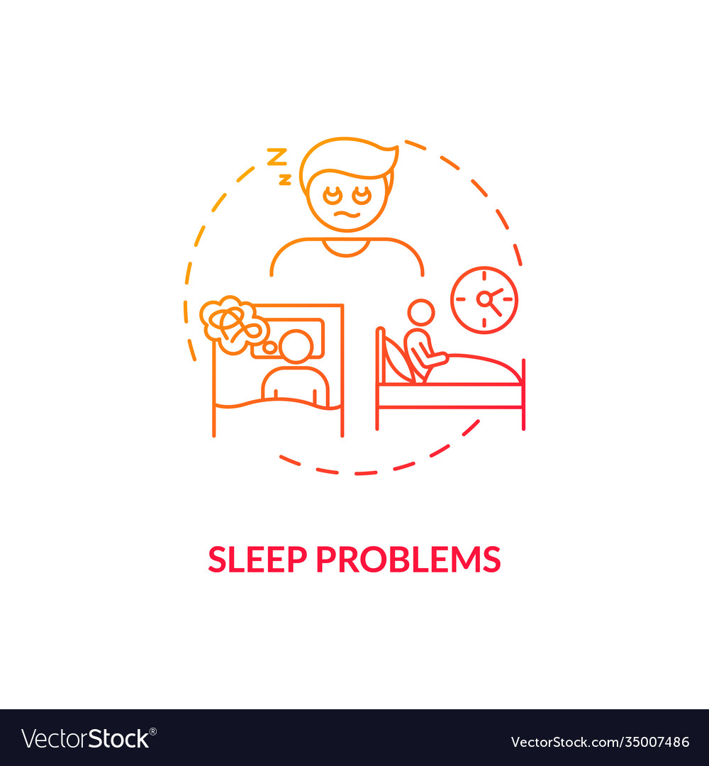 Sleep problems concept icon Royalty Free Vector Image
