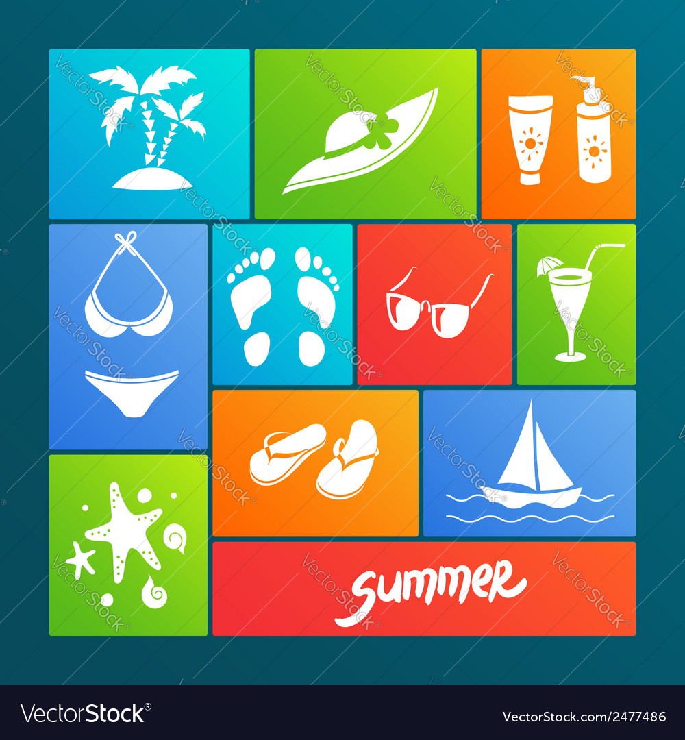 Summer elements for your design Royalty Free Vector Image