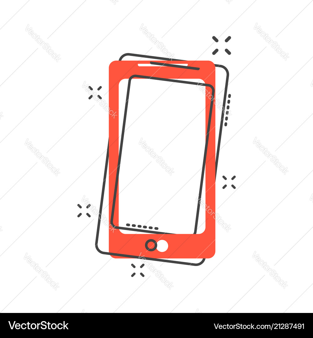 Cartoon smartphone icon in comic style mobile Vector Image