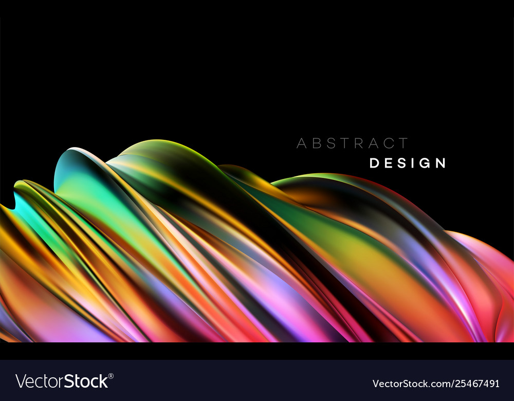 Color flow abstract shape poster design Royalty Free Vector
