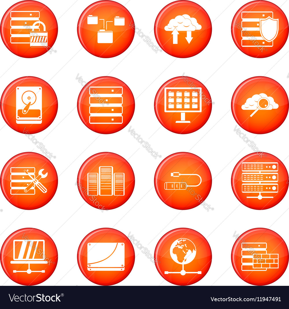 Database icons set Royalty Free Vector Image - VectorStock