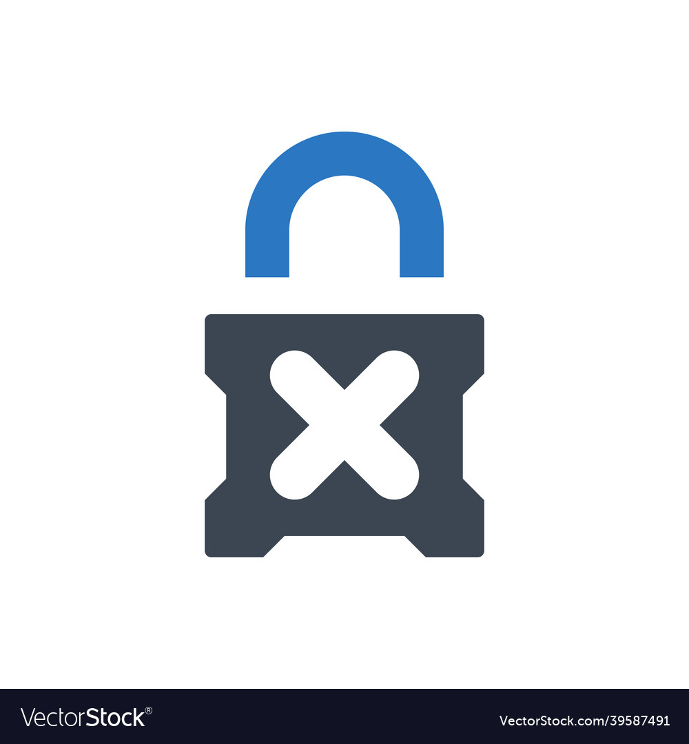 Delete security lock icon Royalty Free Vector Image