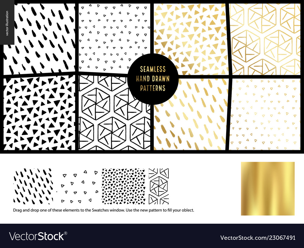 Hand drawn patterns - white Royalty Free Vector Image