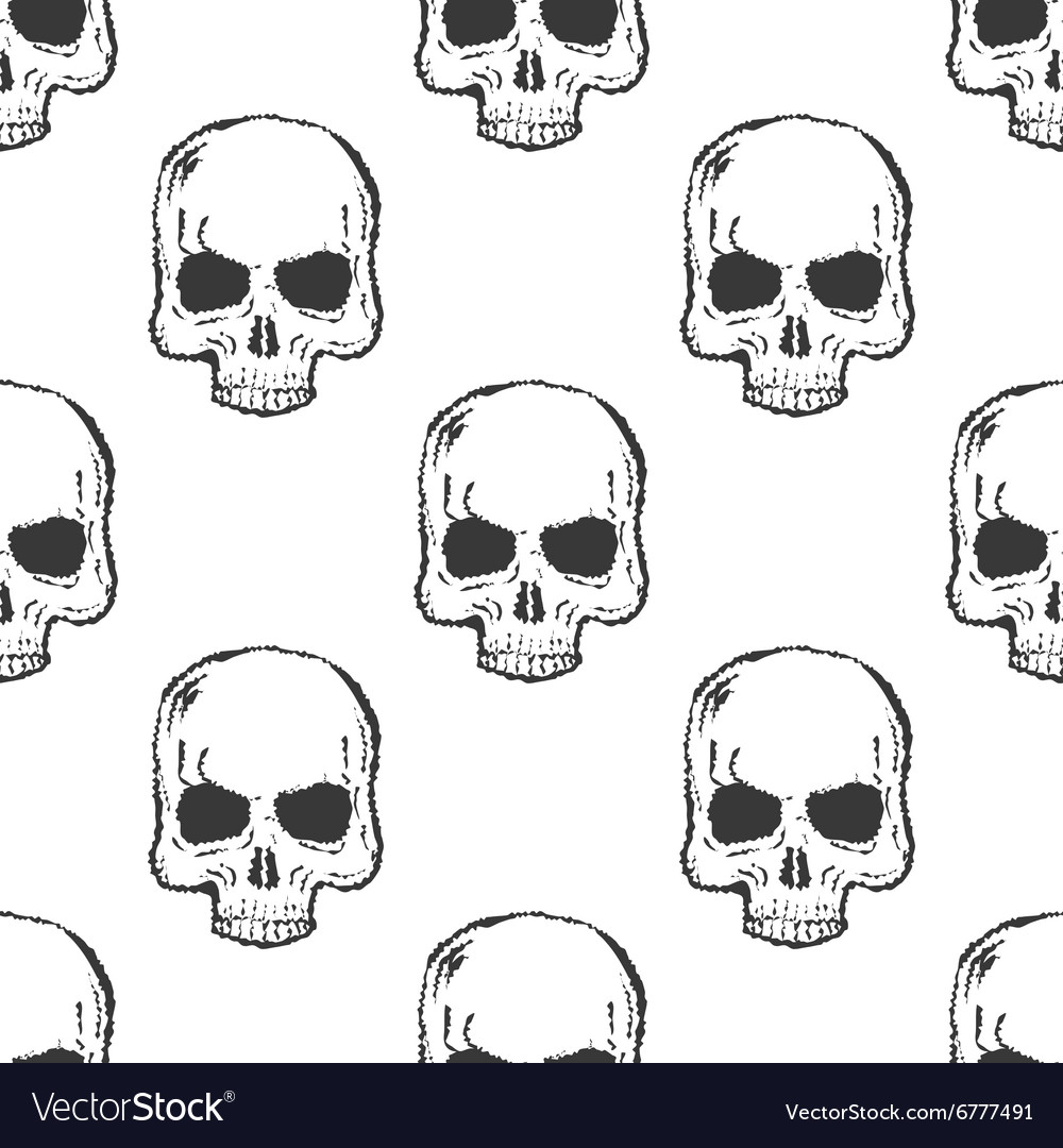 Human skull seamless pattern Royalty Free Vector Image